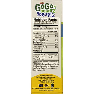 PACK OF 12 - COGO Squeez Yogurtz Banana Low Fat Yogurt, 4- 3 oz pouches