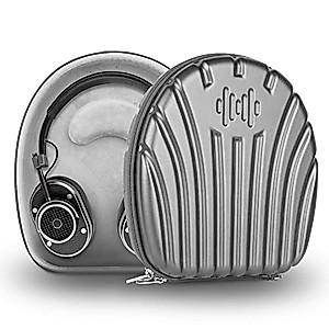 Geekria PRO Headphones Case Compatible with Master & Dynamic M & D MW75, MW65, MW60, MW50+, MH40, MG20 Wireless Case, Replacement Hard Shell Travel Carrying Bag with Cable Storage (Silver)