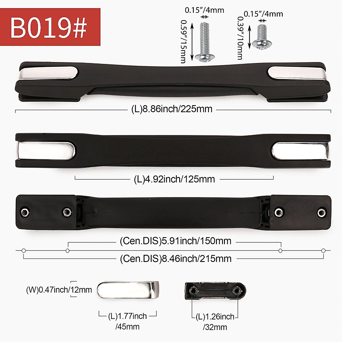 RDEXP Black Flexible Spare Strap Handle Grip Replacement for Suitcase Luggage Case 22.5cm (B19)