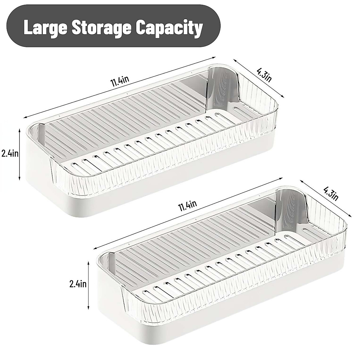 Sylfaen 2-Pack Shower Caddy, No Drilling Double Layer Shower Shelf, Wall Mounted Shower Shelves with Self Adhesive for Bathroom Kitchen