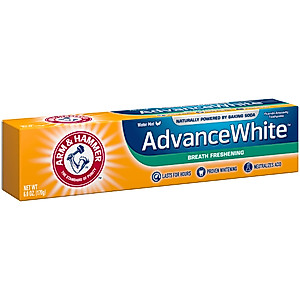 ARM & HAMMER Advanced White Breath Freshening Toothpaste-, One 6oz Tube, Winter Mint- Fluoride Toothpaste (Packaging May Vary)