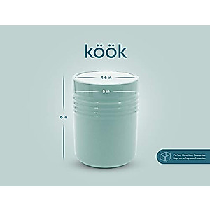 KooK Utensil Holder, Kitchen Utensil Holder, for Kitchen Counter, Ceramic, Premium Kitchen & Dining, Utensil Organizer, Countertop Organizer, Kitchen Counter Decor, 5.3”, Dishwasher Safe (Teal)