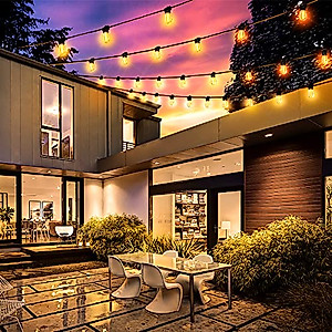 DREAMLAND Outdoor String Lights, 27FT Patio Lights with 11 S14 Shatterproof LED Bulbs(1 Spare), Waterproof Hanging Lights String for Outside Backyard, Deck, Porch, Garden, Party