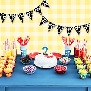 Threlaco Toy Inspire Game Birthday Number Candles Cartoon Birthday Cake Topper Candles Blue Sky and White Cloud Cow Birthday Candle for Boy Girl Party Decor Supplies(Number 2)