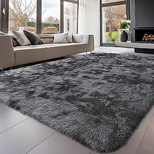 Sour Lemon 8x10 Area Rugs for Bedroom, Living Room Fluffy Rug, Large Area Rug Shag Shaggy Carpet Soft Plush Furry Bedside Rugs, Machine Washable Area Rugs for Kids Girls Boys Home Decor Anti Slip