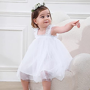 Easter Gift for Baby Girls Infant Wedding Flower Dresses Newborn Blue Cake Wild Tutu Birthday Dresses for Baby Girls B Dusty Blue 9 Months