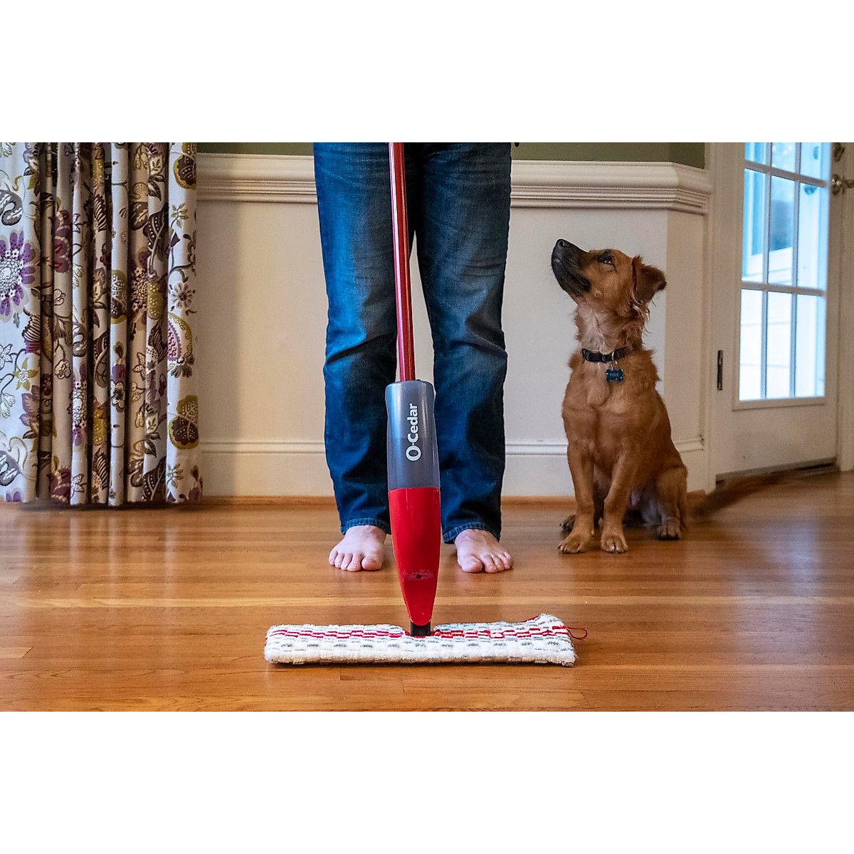 O-Cedar ProMist MAX Spray Mop, PMM with 2 Extra Refills, Red