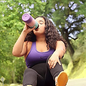 Venture Pal Insulated Water Bottle, 32oz Leak-Proof Vacuum Thermos with Strainer, Straw & Spout Lid for Sports