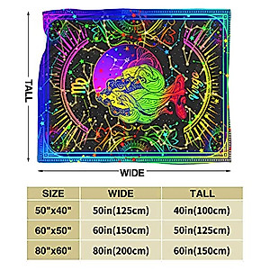Kaydems Virgo Blanket Flannel Constellations Throw Blankets Zodiac Sign for Couch Bed Sofa Traveling Camping 60"X50"