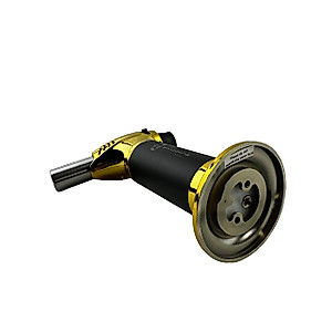 Space King Chrome Finish Wind-Proof Torch Lighter - Adjustable Flame - Child-Lock - Perfect for Camping, Kitchen, Backyard, Travel, Beach, BBQ, Mountain, Outdoors, Travel, Garage, and More. (Gold)