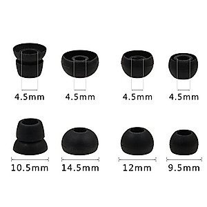 ALXCD Ear Tips for Powerbeats3 Wireless Earphone, SML 3 Sizes 6 Pair Earbud Tips & 2 Pair Double Flange Silicone Replacement Ear Tip Cushion, Fit for Beats Powerbeats 3 Wireless 3 [8 Pair](Black)