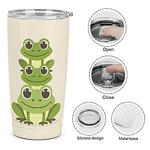 KIOWEIR Overlay Frog Stainless Steel Tumbler 20oz With Lid And Straw, Insulated Tumblers Coffee Cup, Travel Mug for Ice Drink & Hot Beverage for Women Men Boys Girls