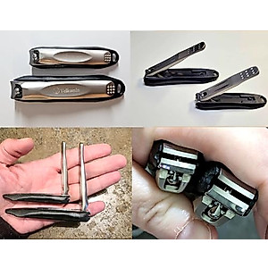 2pcs Nail Clipper Set with Comfort Grip Nail Catcher, Ultra Sharp & Durable Nail Clipper Cutters Trimmer for Men and Women, 18-month Replacement Warranty