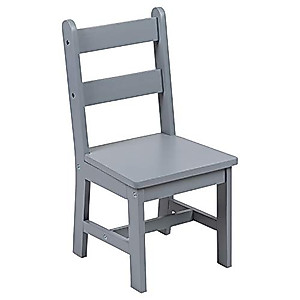 Flash Furniture Kyndl Kids Solid Hardwood Table and Chair Set for Playroom, Bedroom, Kitchen - 3 Piece Set - Gray