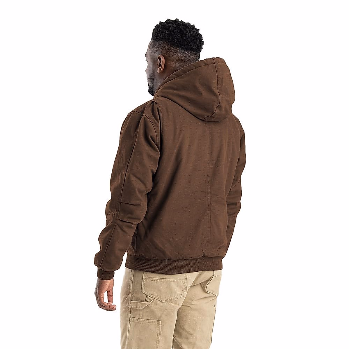 Berne Men's Highland Washed Hooded Jacket, Medium Regular, Bark