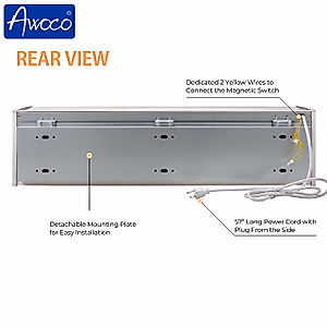 Awoco 48" Elegant 1 Speed 1200 CFM Indoor Air Curtain, 120V Unheated, ETL & UL Certified to Meet NSF 37 Food Service Standard