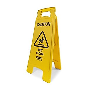 Rubbermaid Commercial Products 26 Inch "Caution Wet Floor" Sign, 2-Sided, Yellow (FG611277YEL), 1.5 x 11 x 26.5
