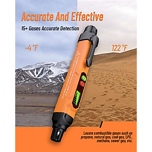 Gas Leak Detector -VITITE Natural and Propane Gas Detector for Home; Mini Portable Gas Alarm for Locate Combustible Gas Leaks Like LPG, LNG, Sewer Gas (Includes 2 Batteries & Carrying Pouch) - Orange
