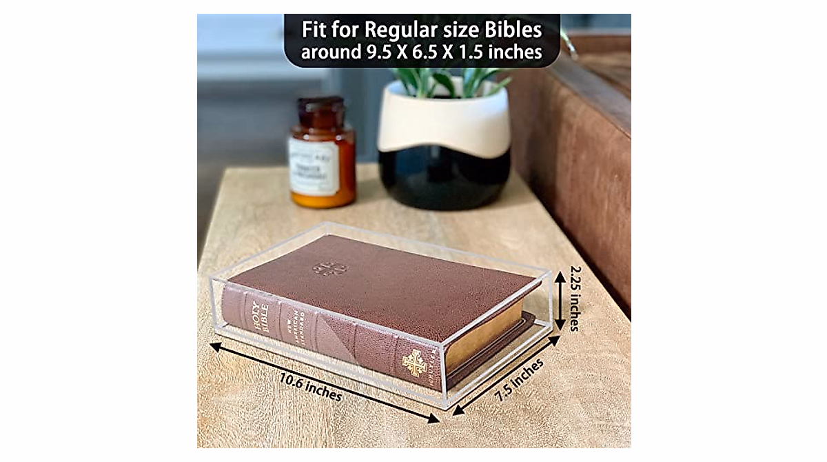 Clear Acrylic Bible Display Case - Wall Mount UV Protection