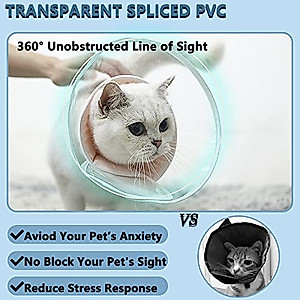 Crazy Felix Cat Cone, Soft Cone for Cats to Stop Licking and Scratching, Comfortable Cat Cone Collar with Upgraded PVC Material and Adjustable Hook&Loop for Healing Wound, After Surgery and Vet Visit