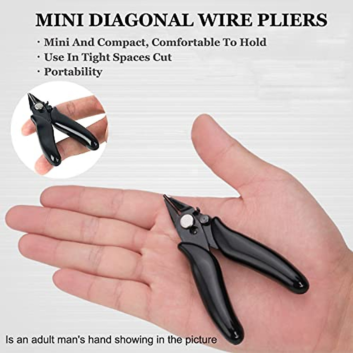 BOENFU 3.5-in Mini Cutter with Lock, Micro Wire Cutter with Spring, Small Snips - Black