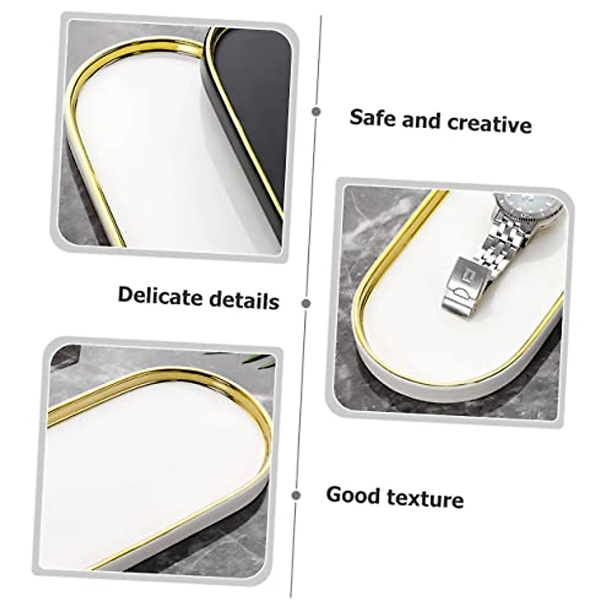 Cabilock Ceramic Tray Towel Storage Tray Jewelry Storage Plate Makeup Organizer Bathroom Storage Plate Vessel Sink Vanity Tabletop Storage Tray Coffee Table Ceramics Decorative Plates