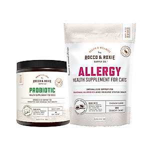 Rocco & Roxie Cat Allergy & Dog Probiotic Supplements Bundle