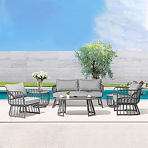 QUUL Garden Sofa Sofa Combination Aluminum Alloy Outdoor Courtyard Balcony Sunscreen Leisure