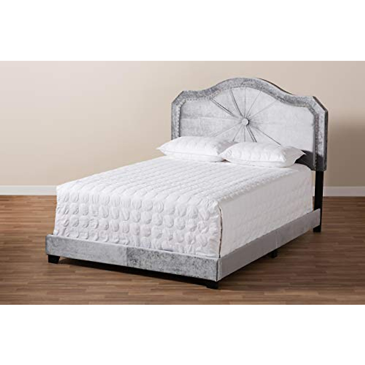 Baxton Studio Beds (Box Spring Required), Queen, Gray