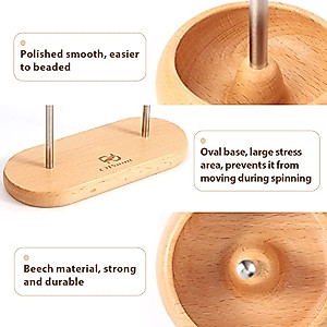 PP OPOUNT Large Bowl Bead Spinner with 2 PCS Bowls and 2 PCS Big Eye Bead Needles, Bead Spinner for Jewelry Making, DIY Seed Beads, Clay Beads, Waist Beads, Bracelets, Necklace (Patent)