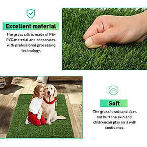 jltkj Artificial Grass Tiles, Turf Tiles Interlocking Fake Grass Self-draining Mat for Patio, Indoor and Outdoor Decor (6 Piece)