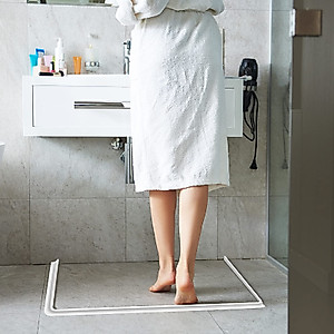 39 Inches Shower Water Guard Shower Dam Shower Splash Guard Threshold Seal Strip Self-Adhesive Kitchen Water Blocking Strip Water Dam Water Barrier for Kitchen Sink, Bathroom, Shower