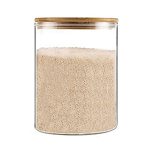 YUNCANG Glass Storage Jar -108oz/3200ml Clear Glass Food Storage Containers with Airtight Bamboo Lid Stackable Kitchen Canisters for Candy,Cookie,Rice,Sugar,Flour,Pasta,Nuts and Spice Jars