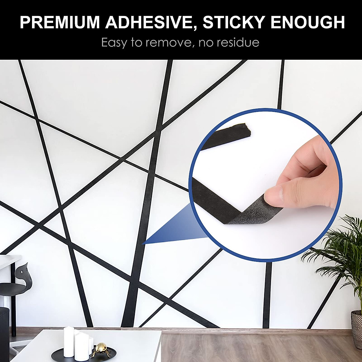 KIWIHUB Black Painters Tape,0.7inch x 60 Yds x 3 Rolls (180 Yards Total) - Medium Adhesive Masking Tape for Painting,Labeling,DIY Crafting,Decoration and School Projects