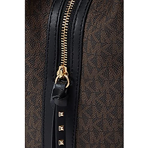 Michael Kors Piper Large Chain Shoulder Tote Brown/Black One Size