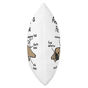 Funny Pekingese Gifts Anatomy of A Pekingese Dog Throw Pillow, 18x18, Multicolor