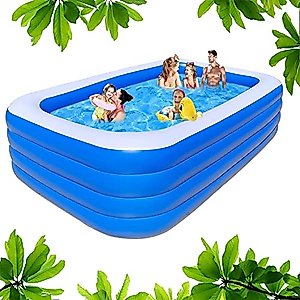 SOARRUCY Swimming Pool for Kids and Adults - 120x72x22in Kiddie Pool with Pump,Piscinas Para Adultos,Blow up/Inflatable Pool,Kids Pools for Backyard,Toddlers,Family,Outdoor,Garden