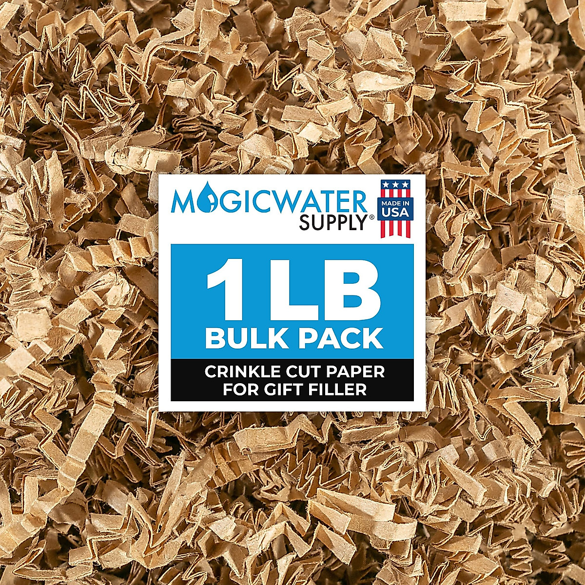 MagicWater Supply Crinkle Cut Paper Shred Filler (1 LB) for Gift Wrapping & Basket Filling - Kraft