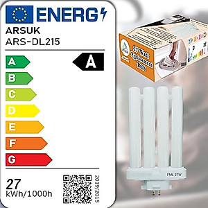 ARSUK 27w Replacement Bulb 4 Pin GX10Q-4 (6500k) Daylight Bulbs Energy Saving Reading Study Desk Office Lamps Lights