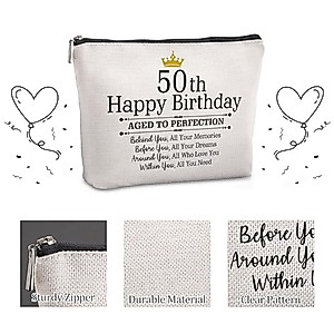 Happy 50th Birthday Gifts For Women Travel Zipper Makeup Bag 50th Birthday Gift Ideas Gifts For Women 50th Birthday Gifts Women 50th Birthday Gifts For Female Over The Hill Party Supplies 50th