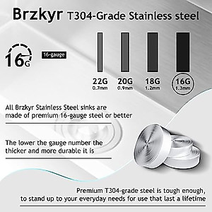 Brzkyr 30 inch Farmhouse Kitchen Sink Gunmetal Black Stainless Steel Apron Front 16 Gauge R10 Deep Single Bowl Kitchen Farm Sinks