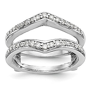 Solid 14K White Gold Engagement Wedding Ring Diamond Guard Size 5 (.47 cttw.)