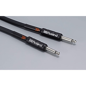 Roland 20-Foot Instrument Cable, Straight-Straight, Black Series - 1 Pack Bundle with Picks