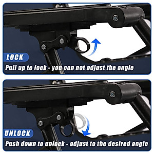 Vnewone Patio Chairs Set of 2 Zero Gravity Chair Folding Chairs Outdoor Chairs Anti Gravity Chair Reclining Outdoor Folding Chairs Lounge Chair Deck Chairs Foldable Yard with Pillow Cup Holder (Blue)