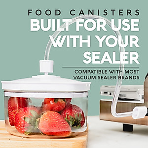 Avid Armor Vacuum Food Containers 3 Piece Set for Home Kitchen, Coffee Drinkers, Pasta Lovers Keep Your Food Fresh Cannister Sizes: 2L, 1.4L, and 0.7L Complete with Accessory Hose. BPA Free.