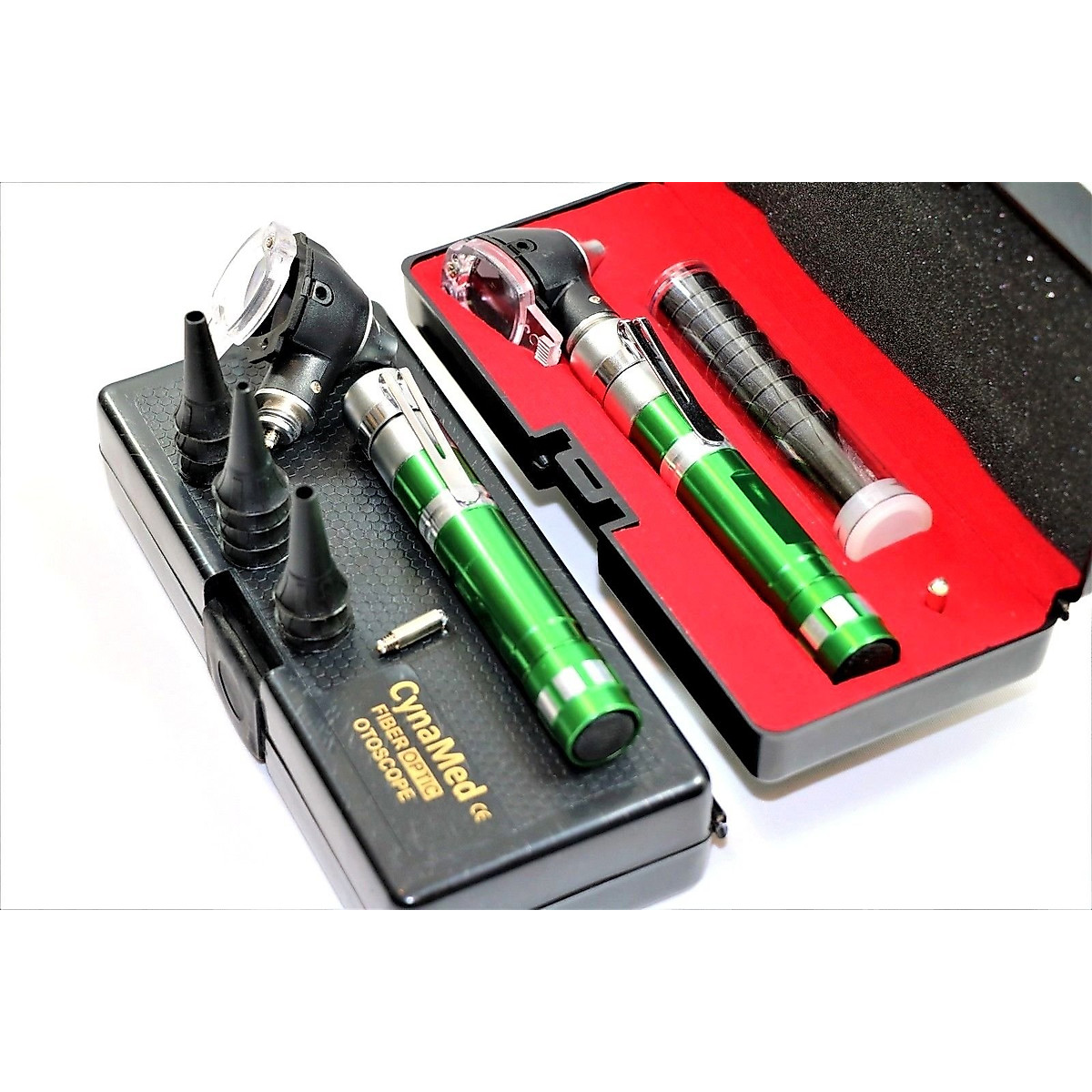 Premium 3.2V Pro Led Otoscope Set Fiber Optic with Hard Case Plus 1 Extra Bulb Cynamed