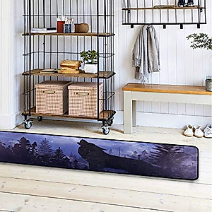 Howling Wolf Kitchen Rugs Non-Slip Soft Doormats Bath Carpet Floor Runner Area Rugs for Home Dining Living Room Bedroom 72" X 24"