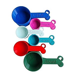 Personalized Name Dog Scoop, Custom Pet Food Measuring Cup 3D Print Pet Paw Design Kibble Scooper Food Dispenser Food-Grade Pet Food Feeding Scoop Dishwasher Safe (Style 2)