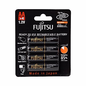Fujitsu Ready-to-use AA Rechargeable Battery NiMH 1.2V Min. 2450mAh x 12 Batteries