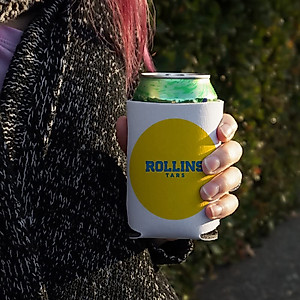 Rollins College Secondary Logo Can Cooler - Drink Sleeve Hugger Collapsible Insulator - Beverage Insulated Holder